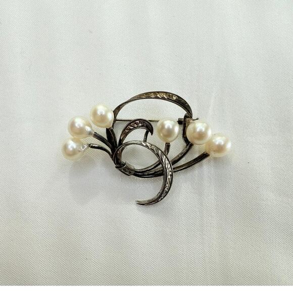 unknown | Jewelry | Antique Art Nouveau Sterling Silver Pearl Whiplash ...